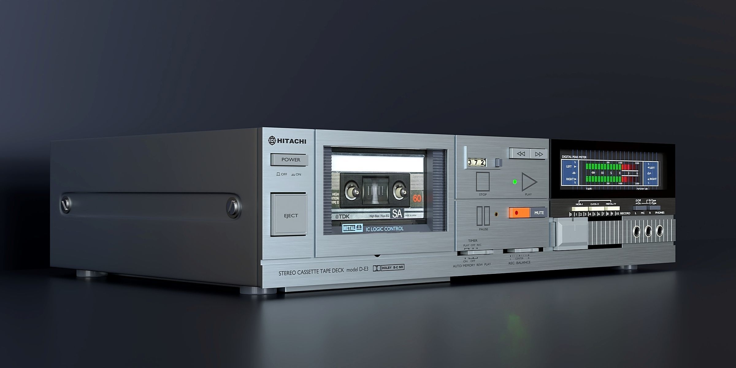 Vintage stereo cassette deck 3D model | CGTrader