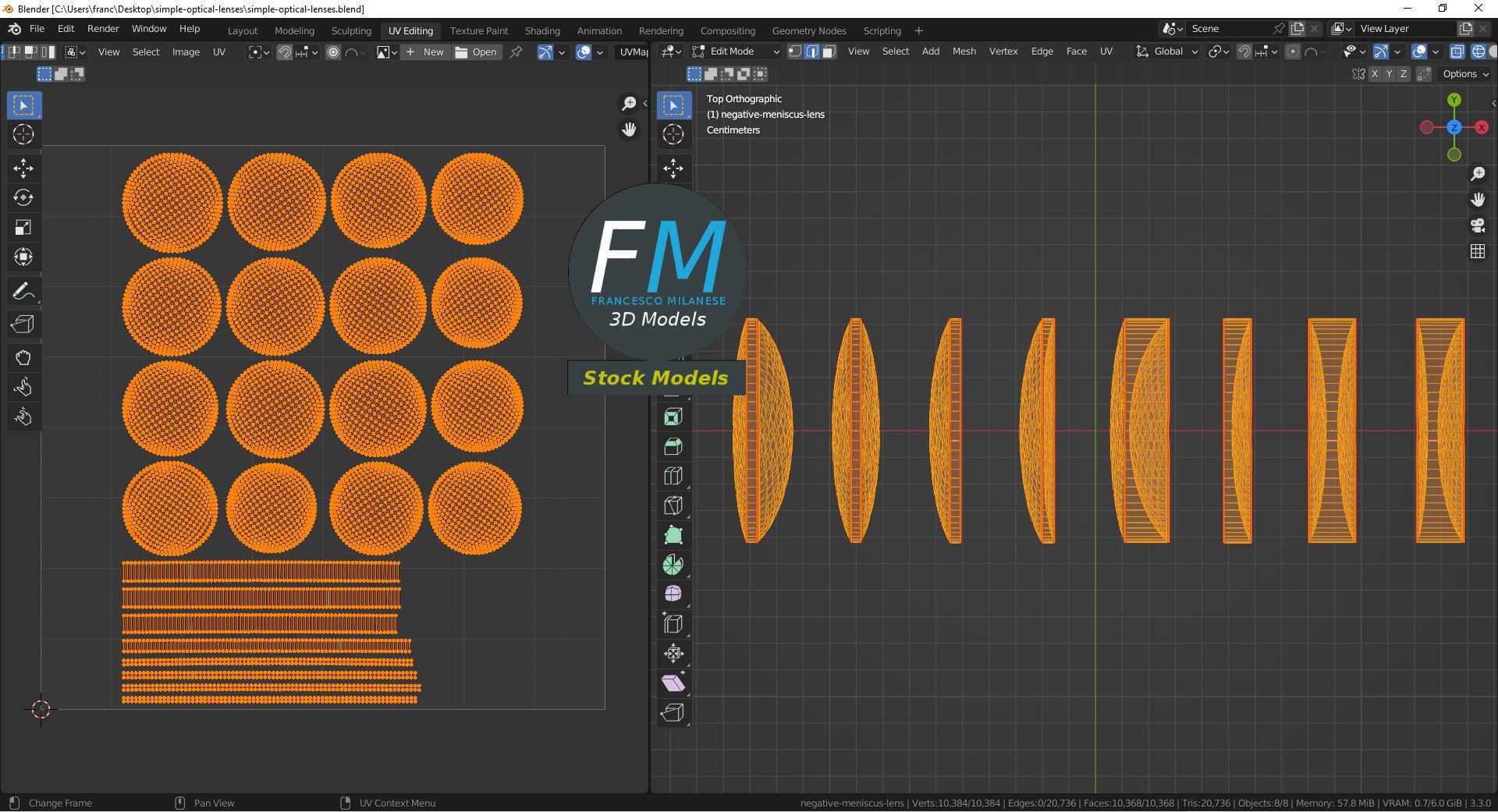 Simple optical lenses 3D model | CGTrader