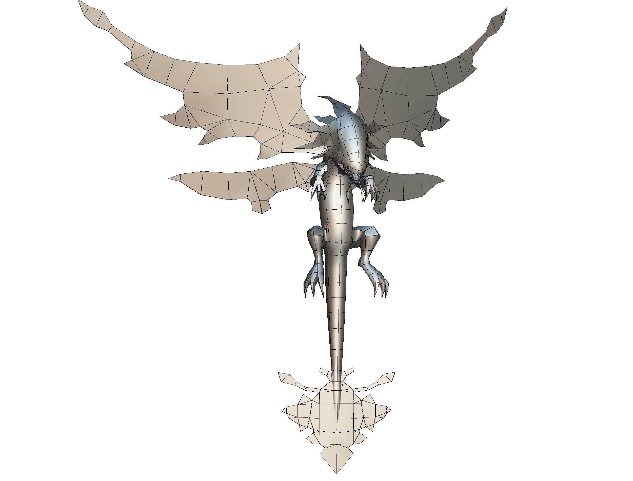 3D model Low Poly Monster Green Young Winged Dragon 3D Model VR / AR ...
