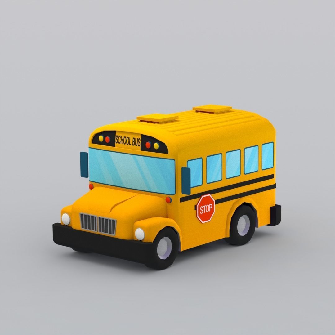 3D model Cartoon School Bus VR / AR / low-poly | CGTrader