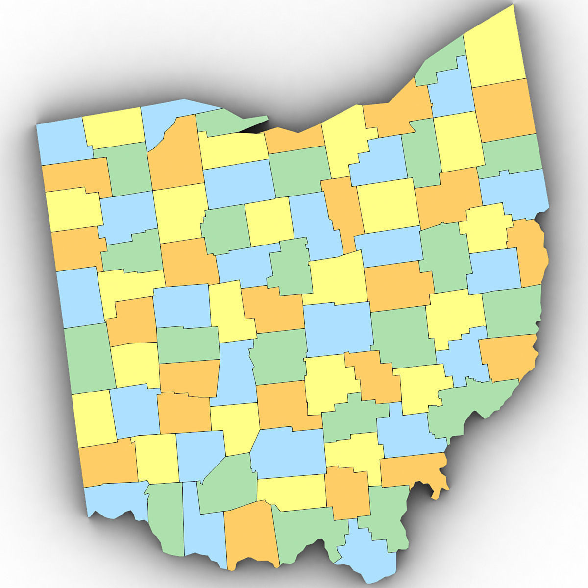 Ohio Political Map 3D model | CGTrader