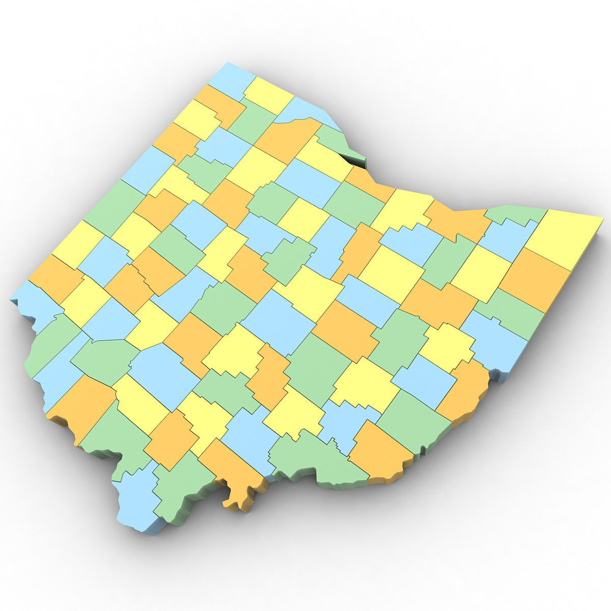 Ohio Political Map 3D model | CGTrader