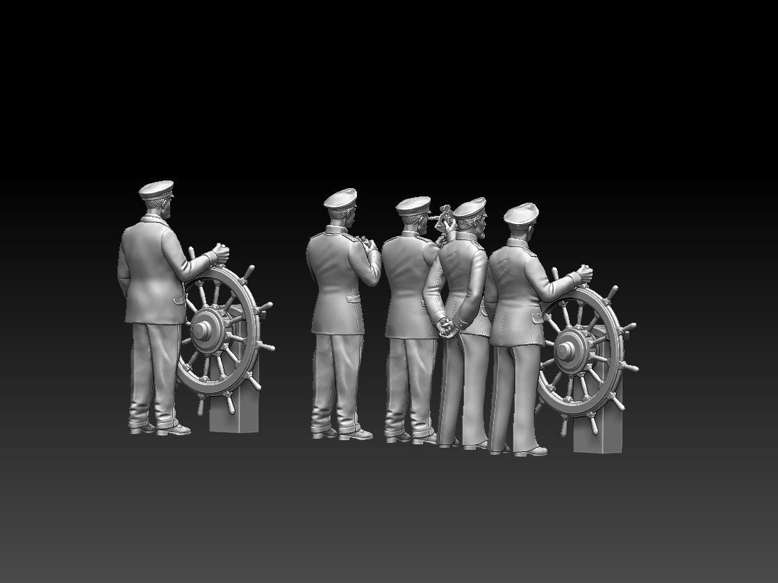 captain and offecers of sailing ship 3D model 3D printable | CGTrader
