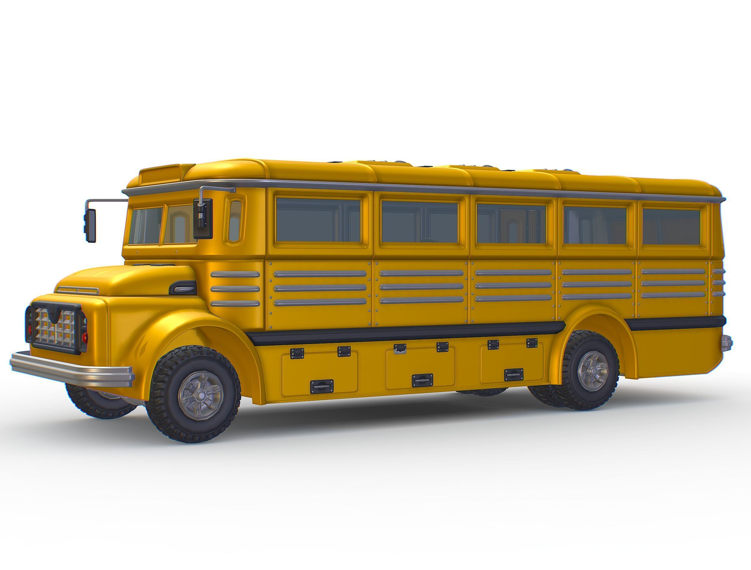 3D model subdivision 3d model Retro School Bus VR / AR / low-poly ...
