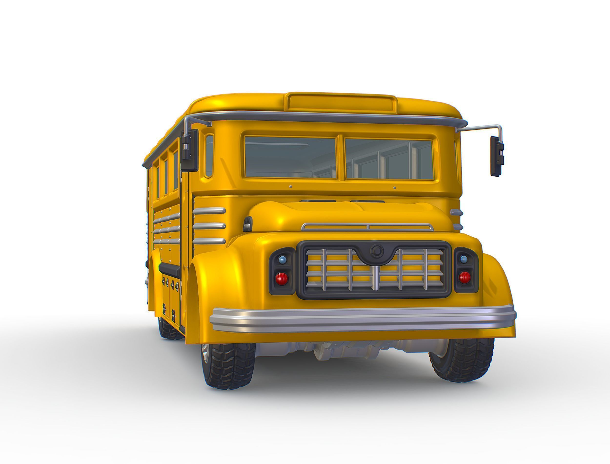 3D model subdivision 3d model Retro School Bus VR / AR / low-poly ...