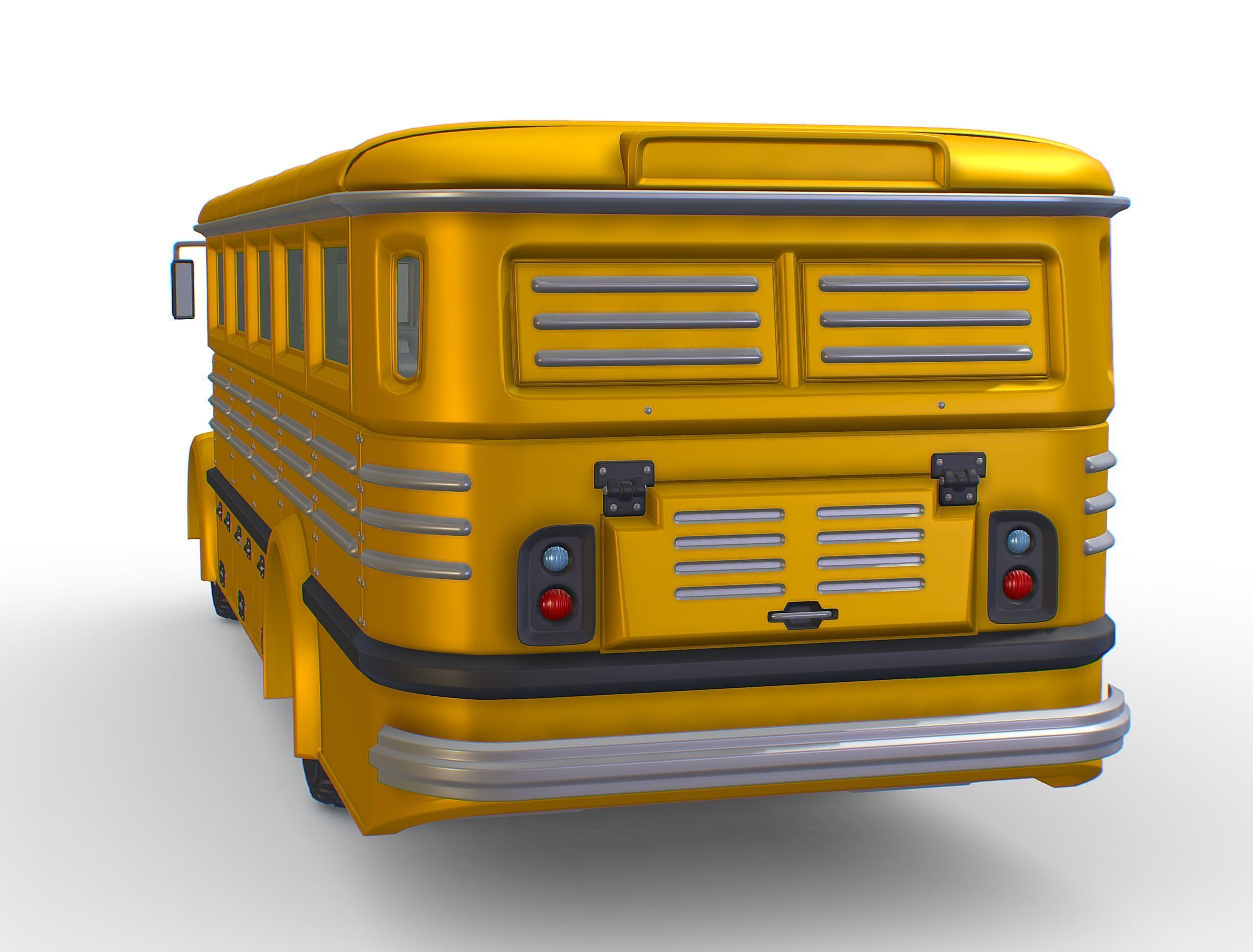 3D model subdivision 3d model Retro School Bus VR / AR / low-poly ...