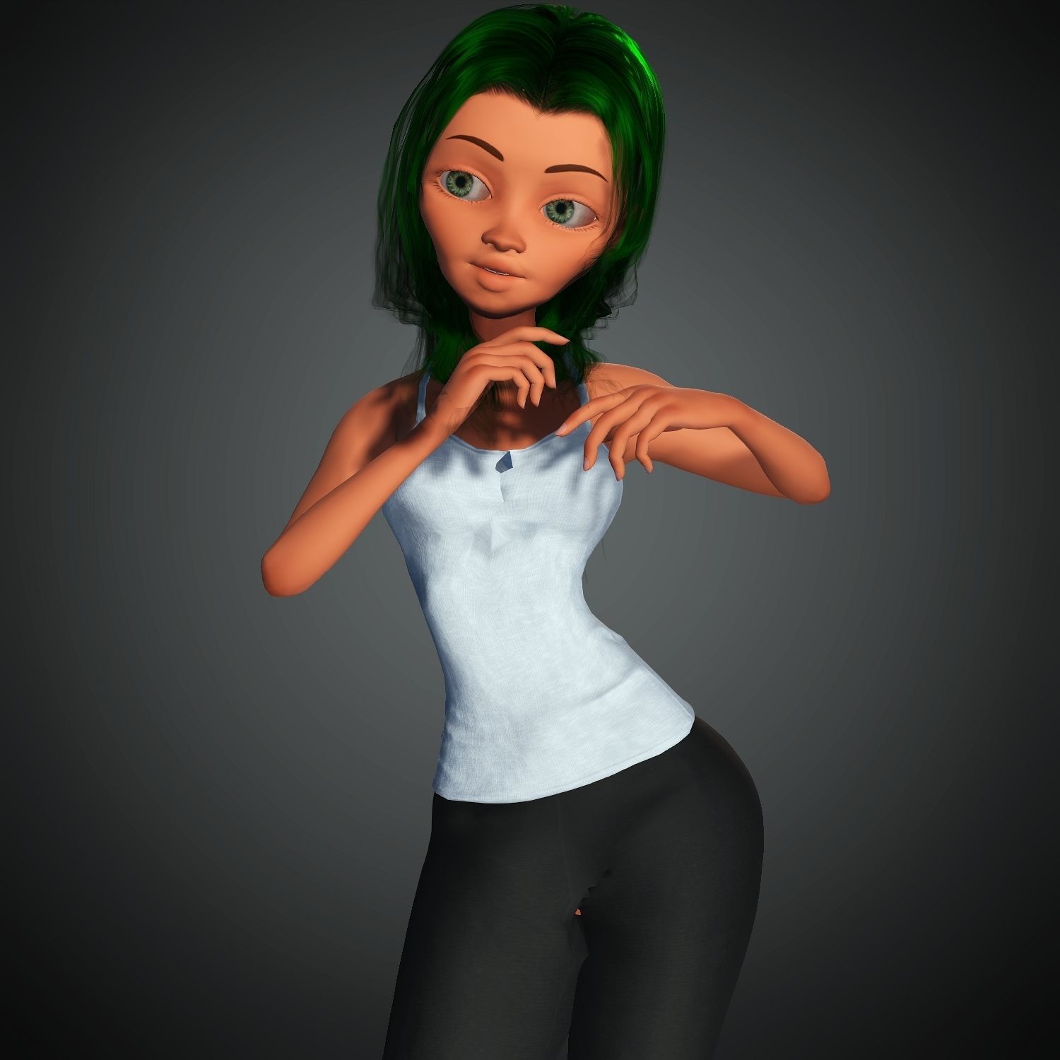 Dancing Cartoon Girl Character For Toons 3d Model Animated Rigged