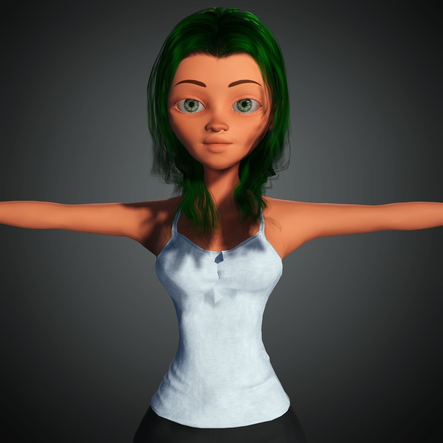 Dancing Cartoon Girl Character For Toons 3D model animated rigged ...