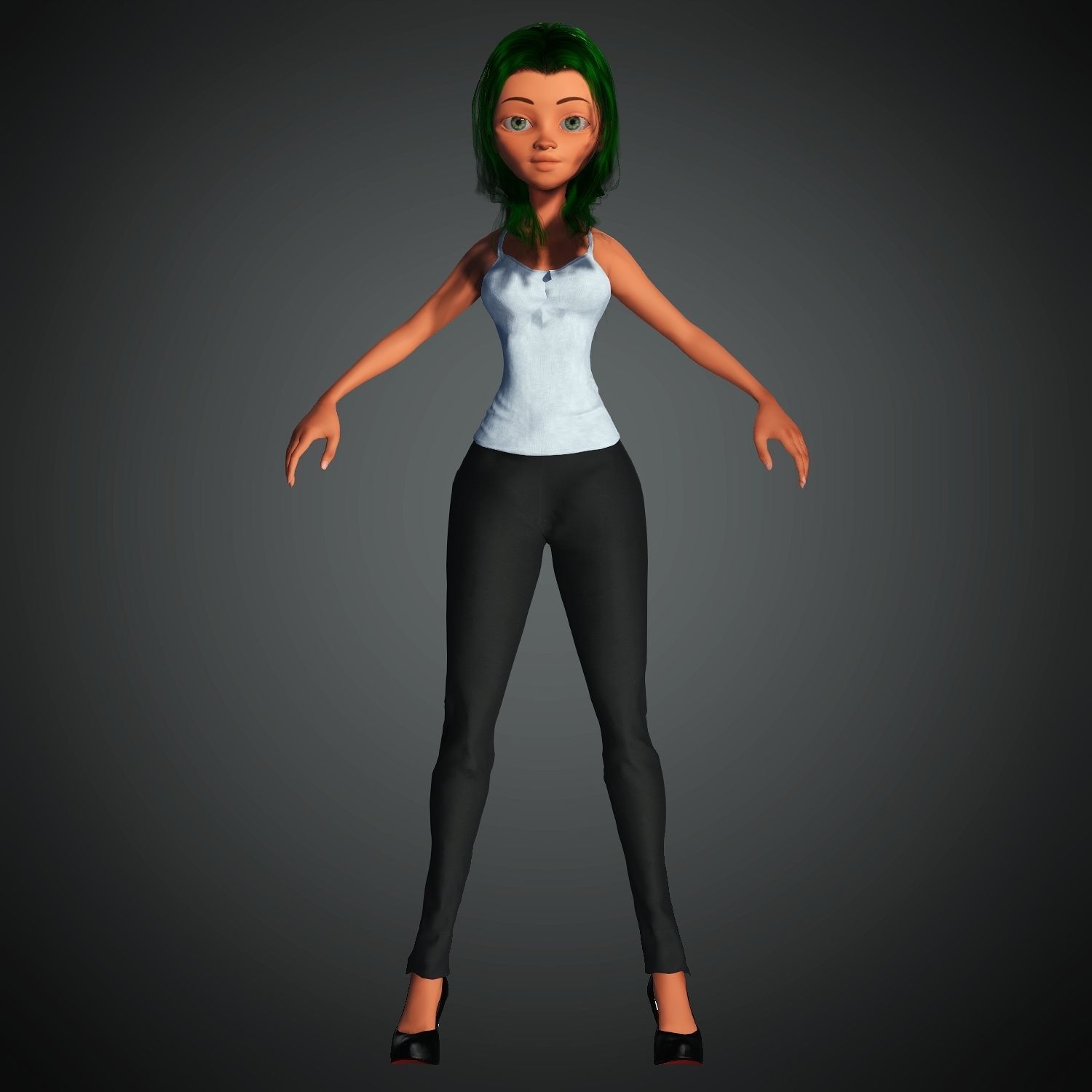 Dancing Cartoon Girl Character For Toons 3D model animated rigged ...