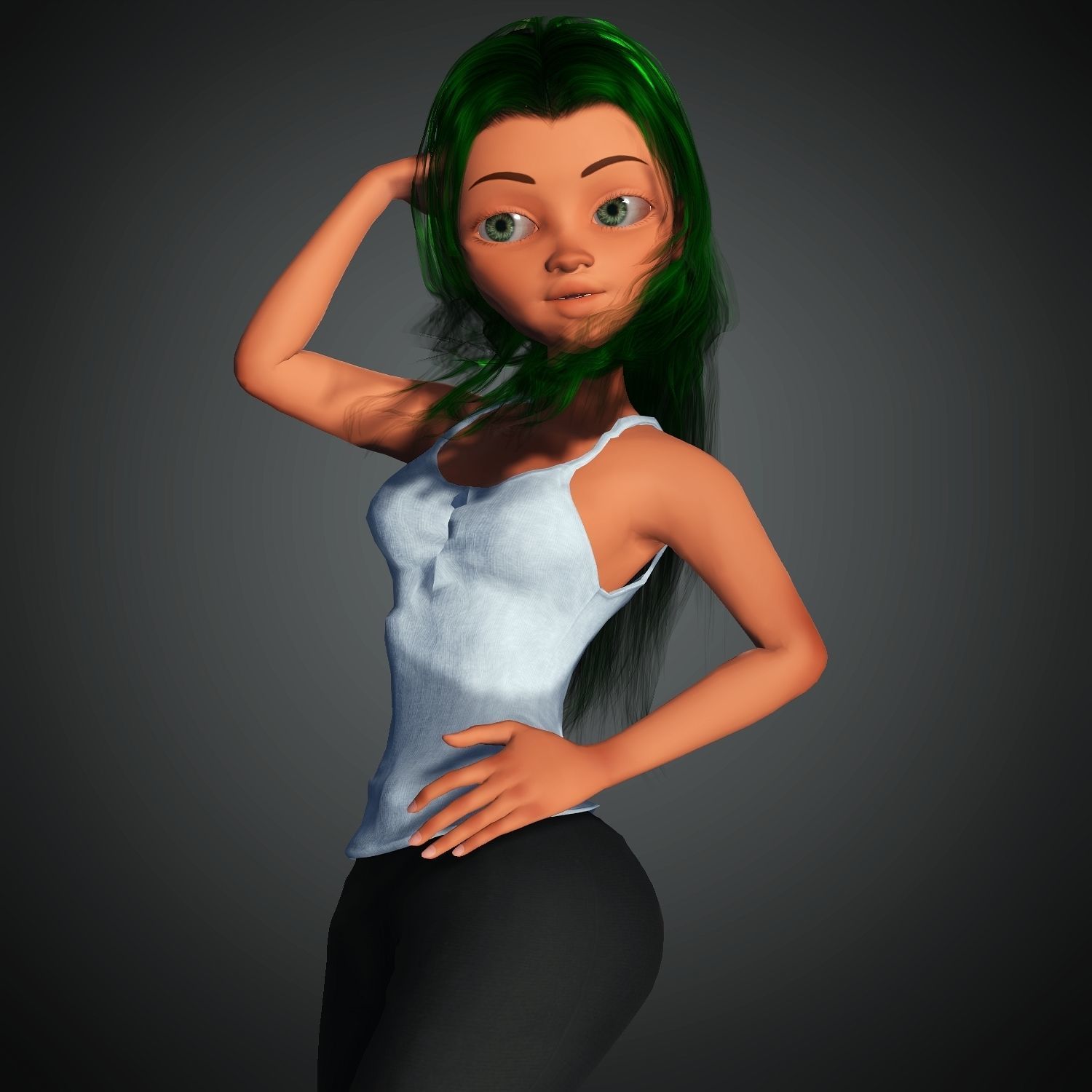 Dancing Cartoon Girl Character For Toons 3d Model Animated Rigged