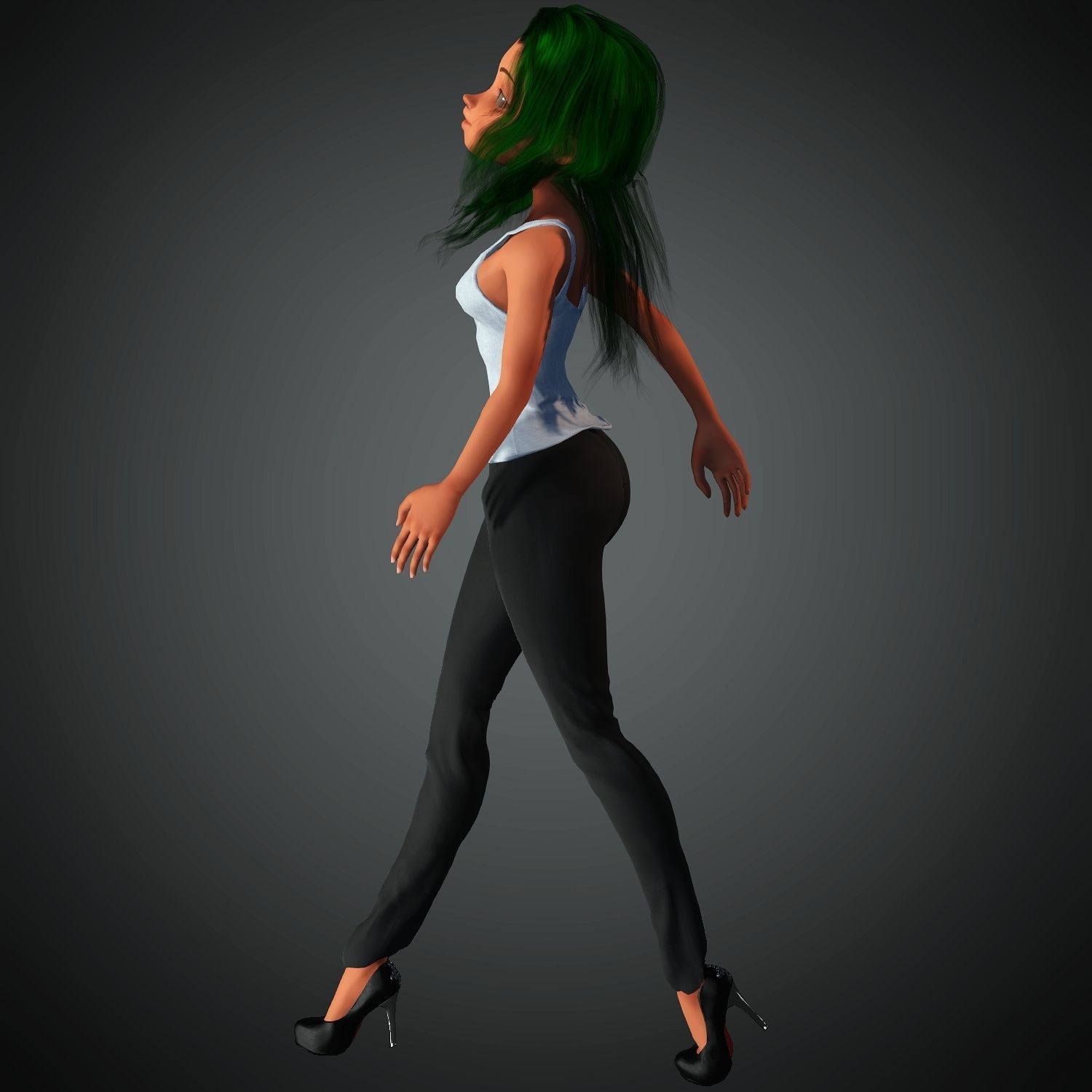 Dancing Cartoon Girl Character For Toons 3D model animated rigged ...