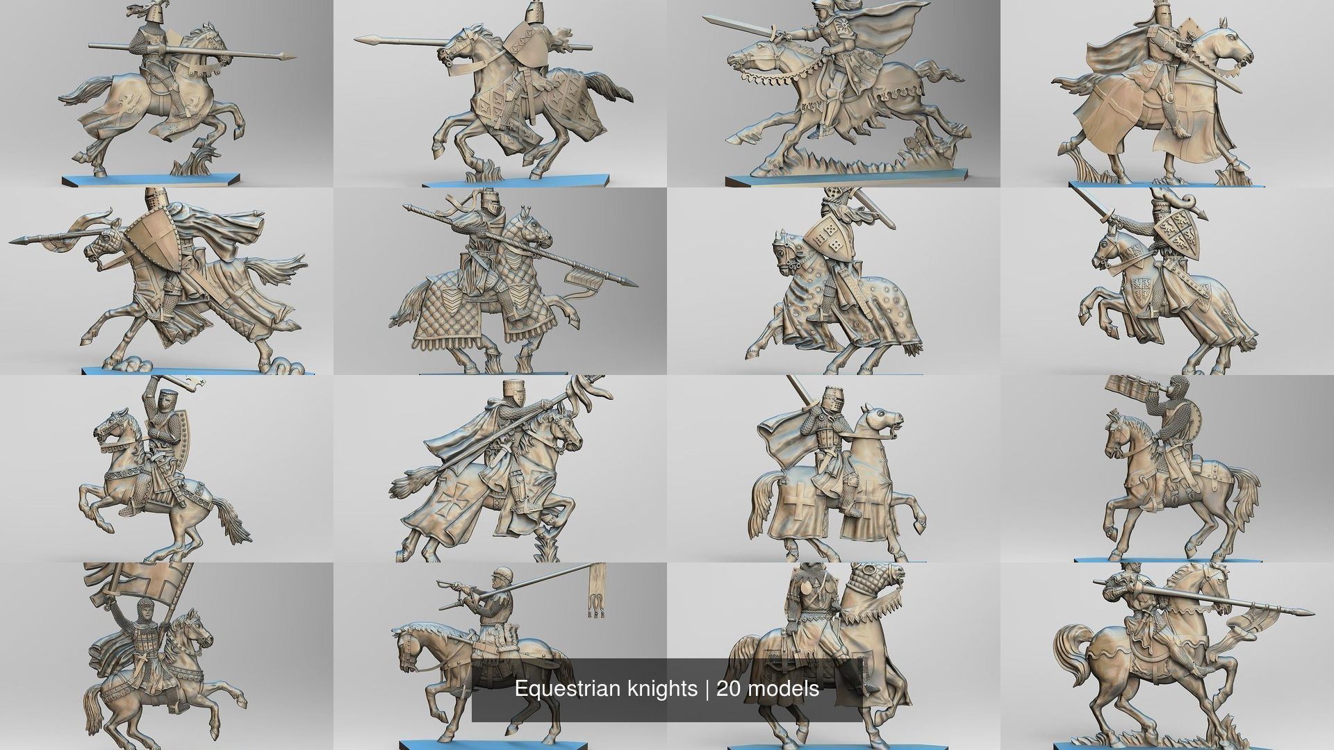 Equestrian knights 3D Model Collection | CGTrader