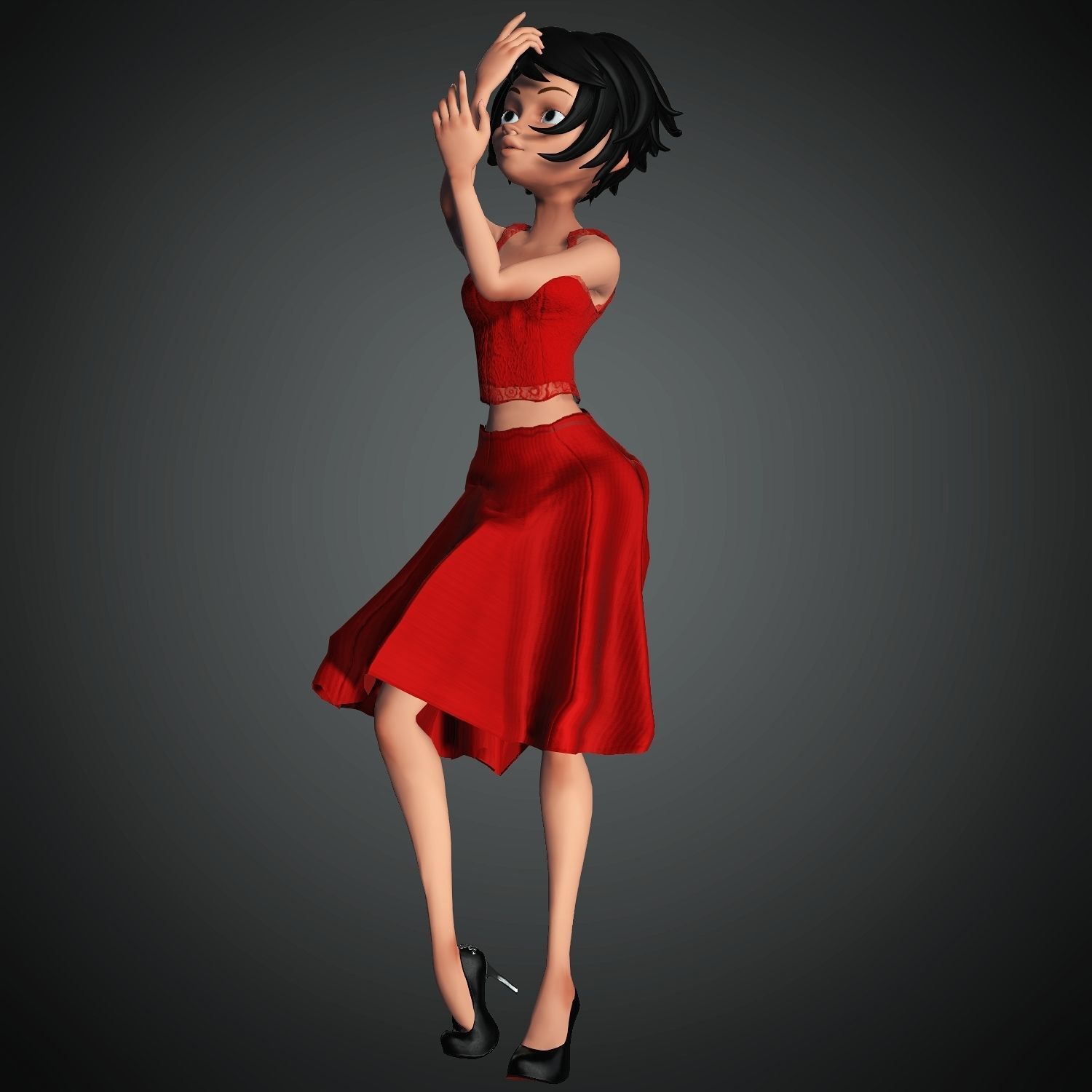 Dancer Girl Cartoon Character Toons Blender Maya Iclone 3D model ...