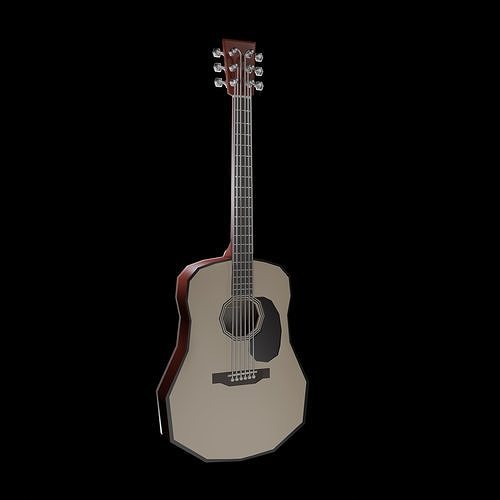 Low Poly Guitar acoustic free VR / AR / low-poly 3D model | CGTrader