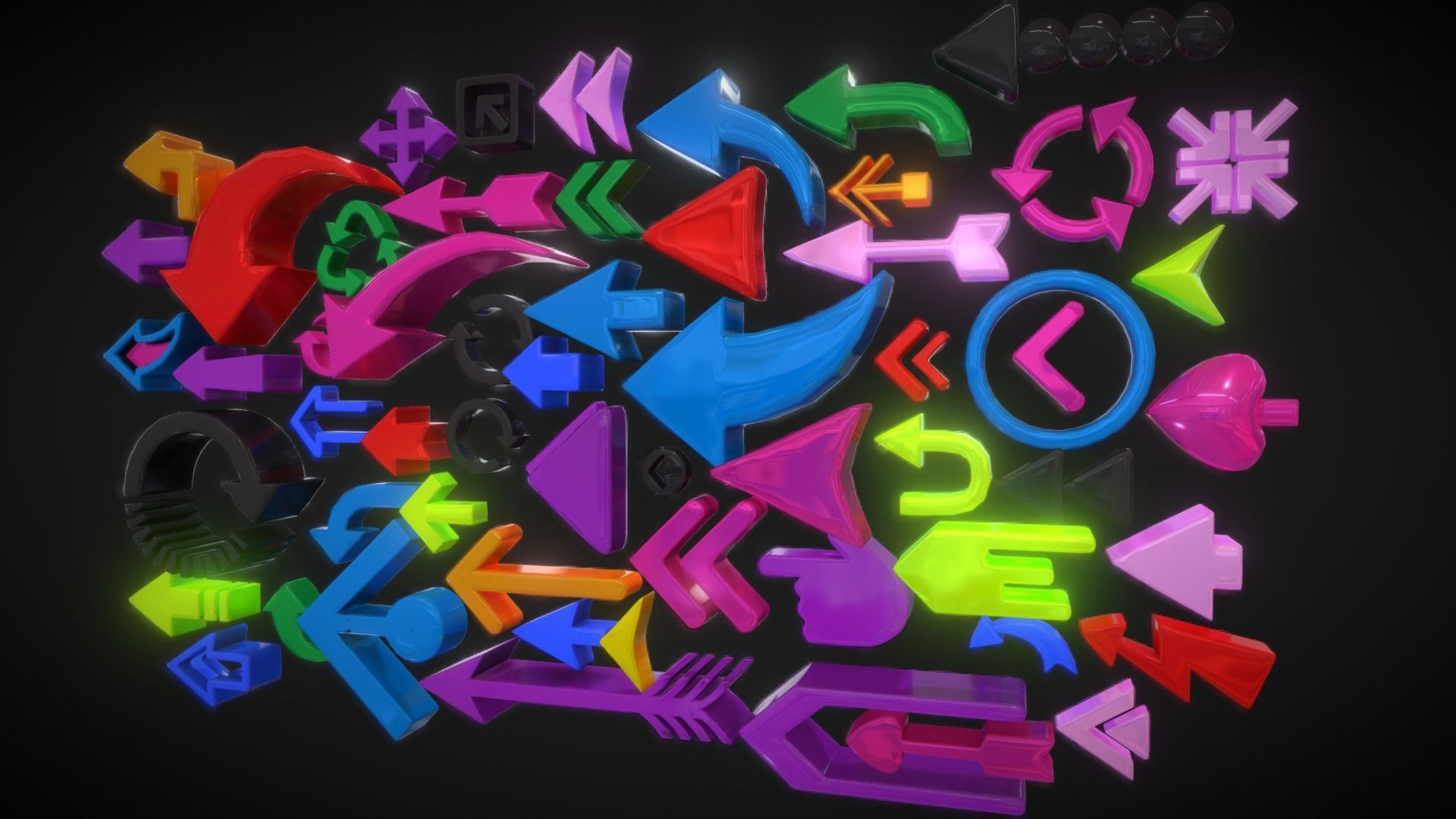 3D model Arrow Button Collections VR / AR / low-poly | CGTrader