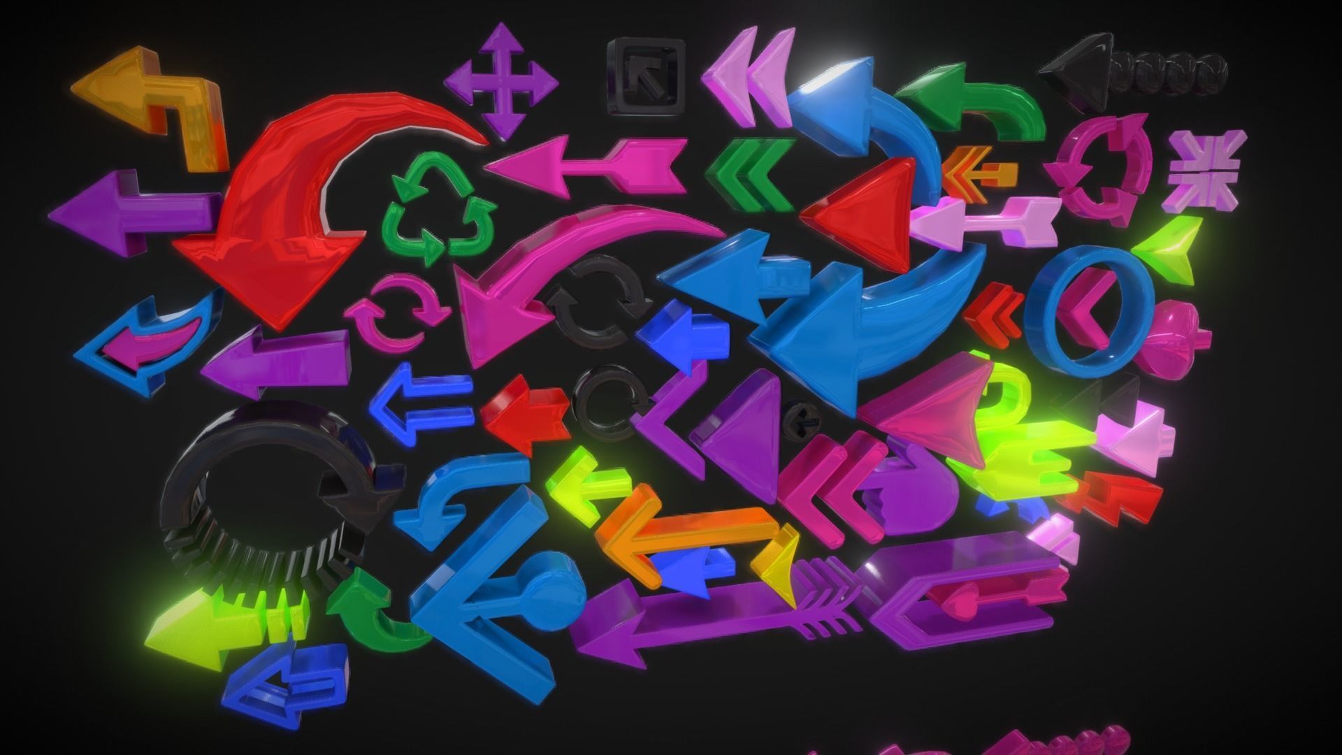 3D model Arrow Button Collections VR / AR / low-poly | CGTrader