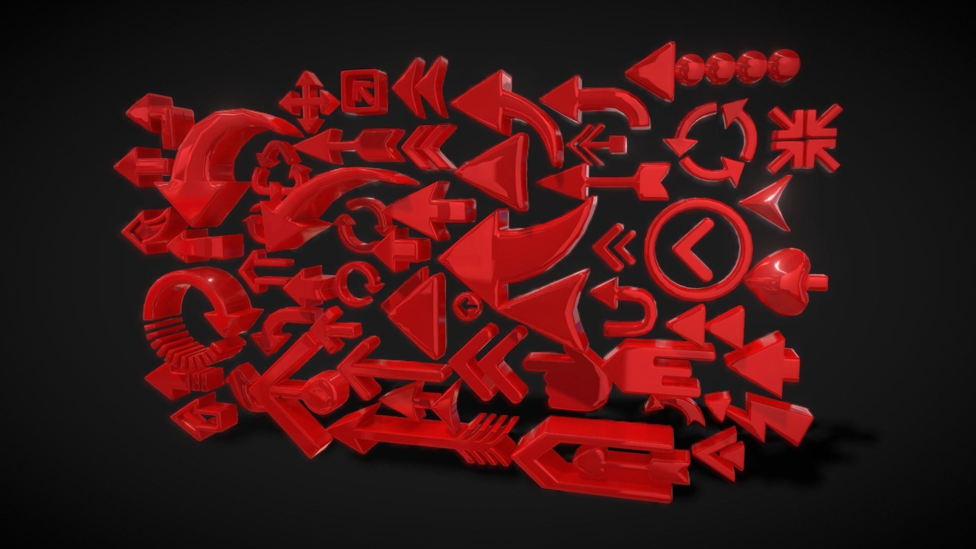 3D model Arrow Button Collections VR / AR / low-poly | CGTrader