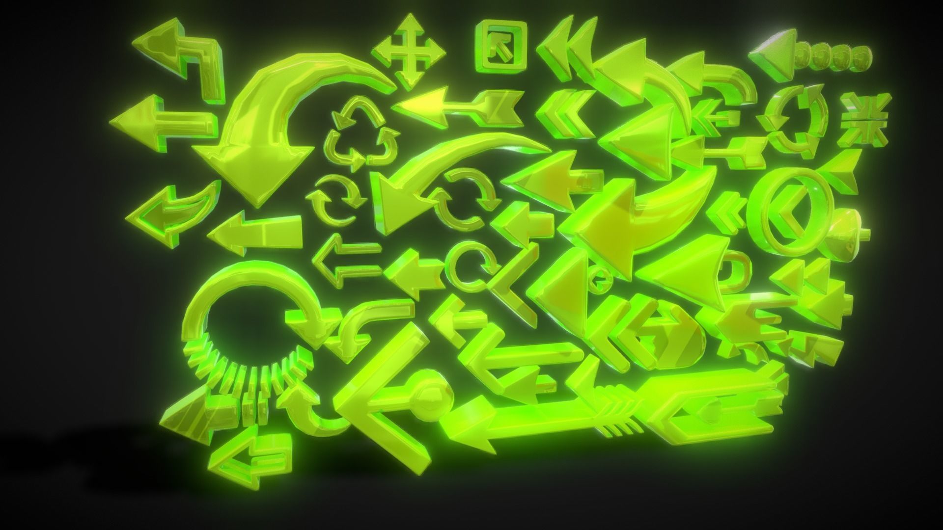 3D model Arrow Button Collections VR / AR / low-poly | CGTrader