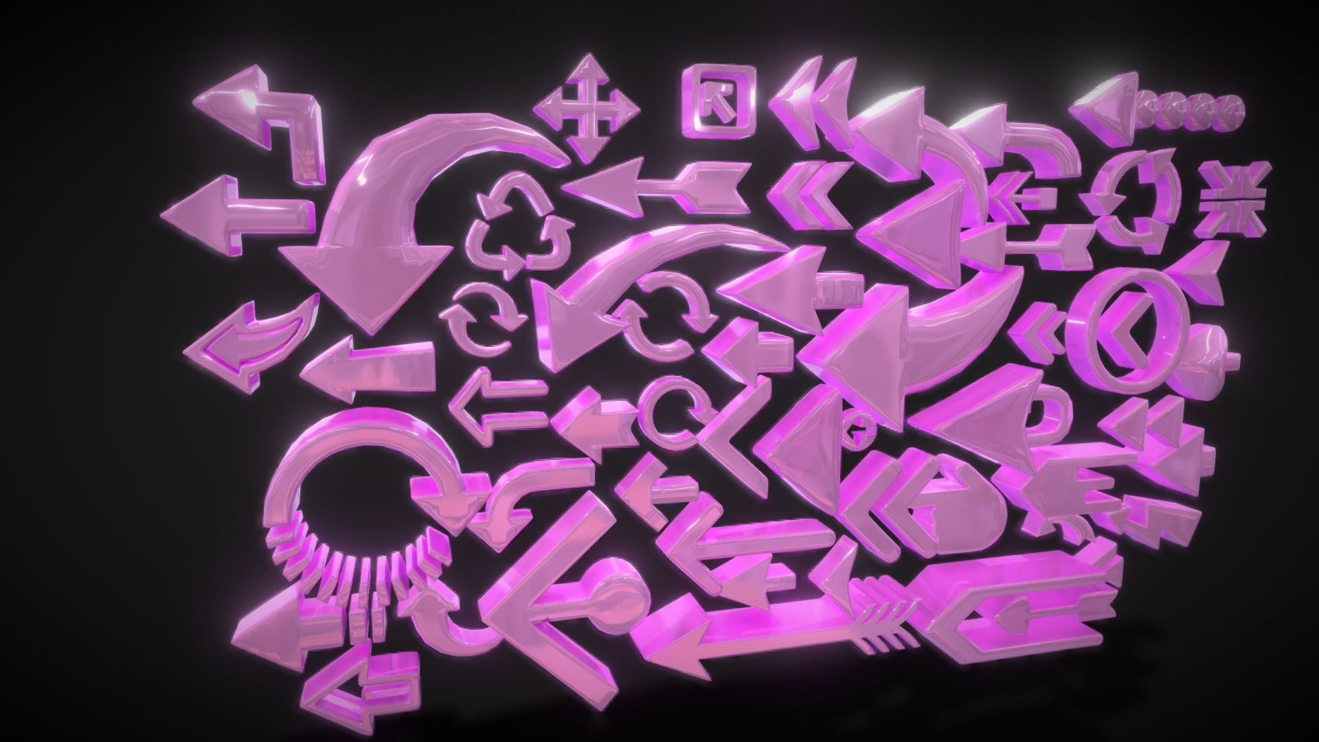 3D model Arrow Button Collections VR / AR / low-poly | CGTrader