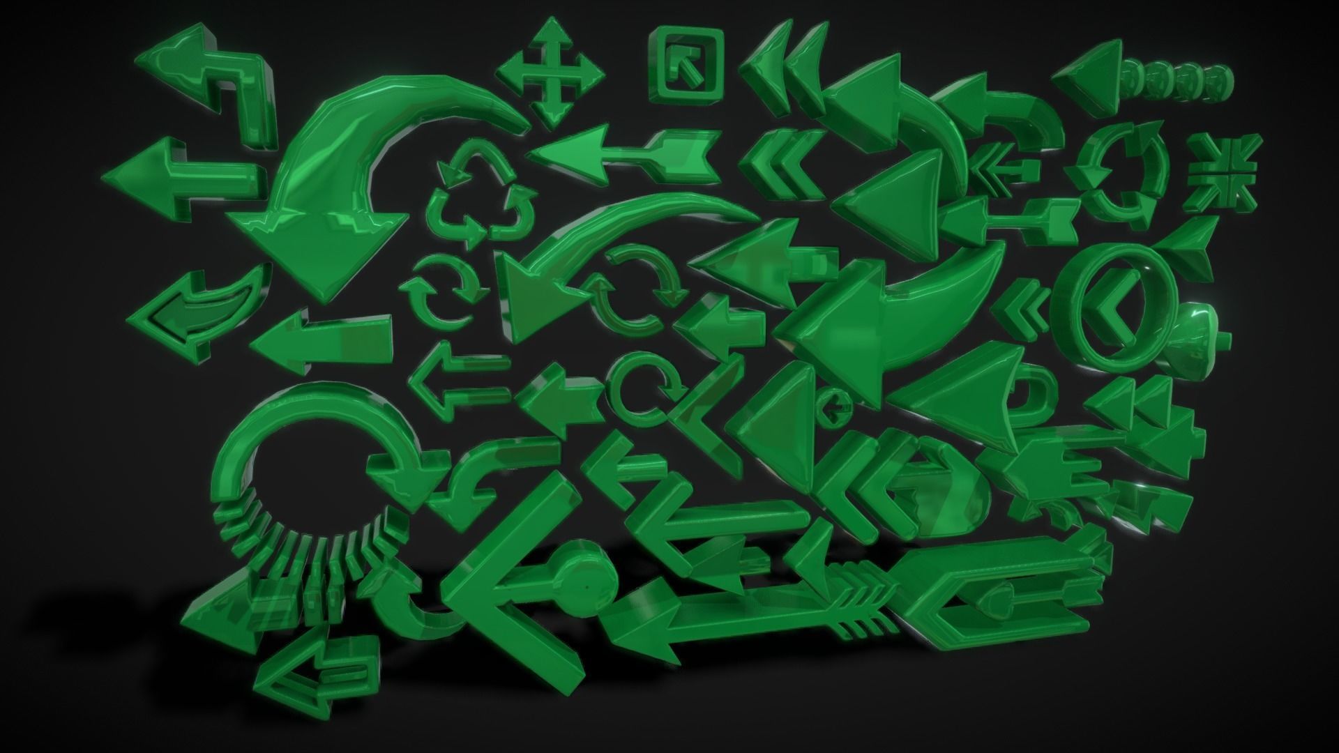 3D model Arrow Button Collections VR / AR / low-poly | CGTrader