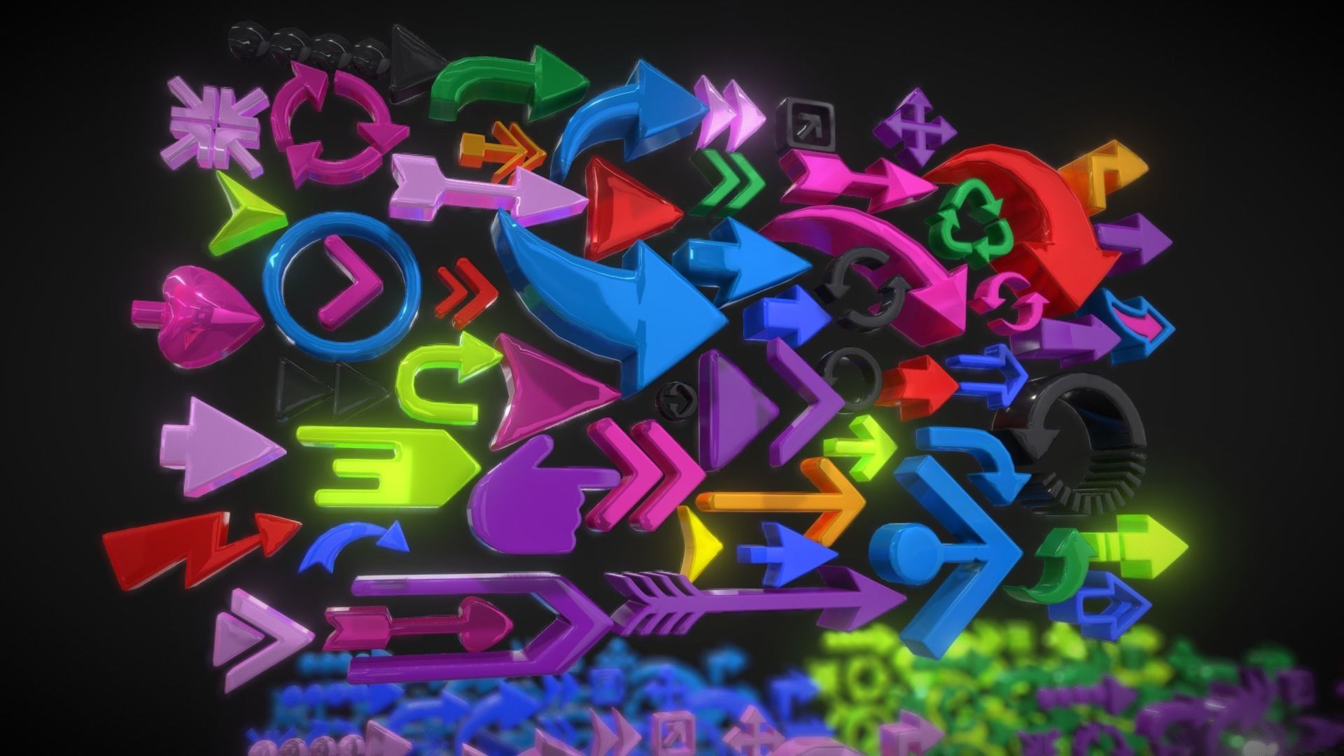 3D model Arrow Button Collections VR / AR / low-poly | CGTrader