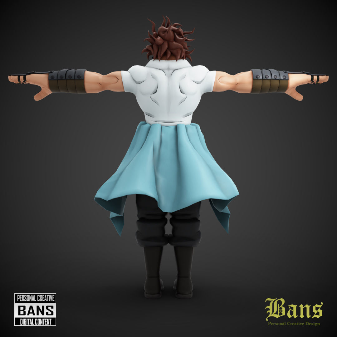 3d Model Exclusive Edition Rigged Character Kendo Rappa Vr Ar Low