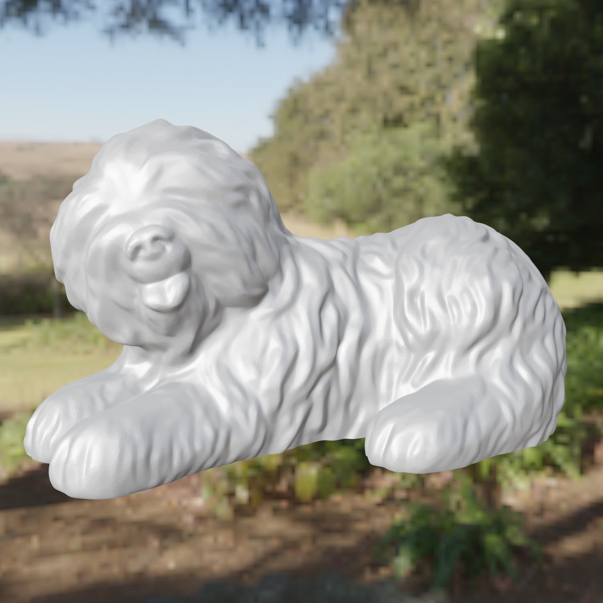Labrit shaggy dog figurine 3D model 3D printable | CGTrader