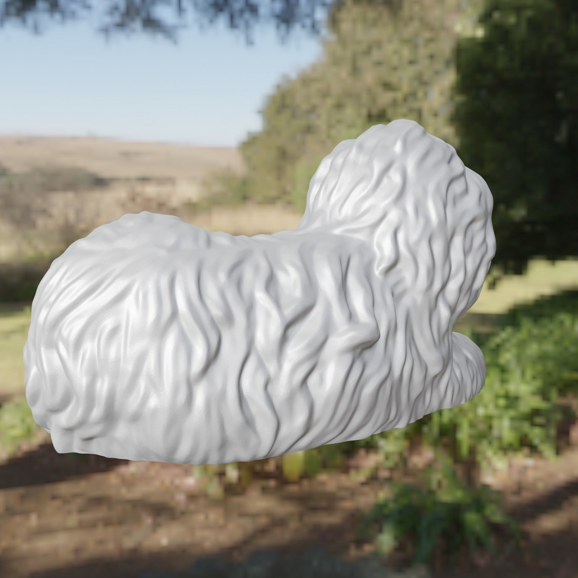 Labrit shaggy dog figurine 3D model 3D printable | CGTrader