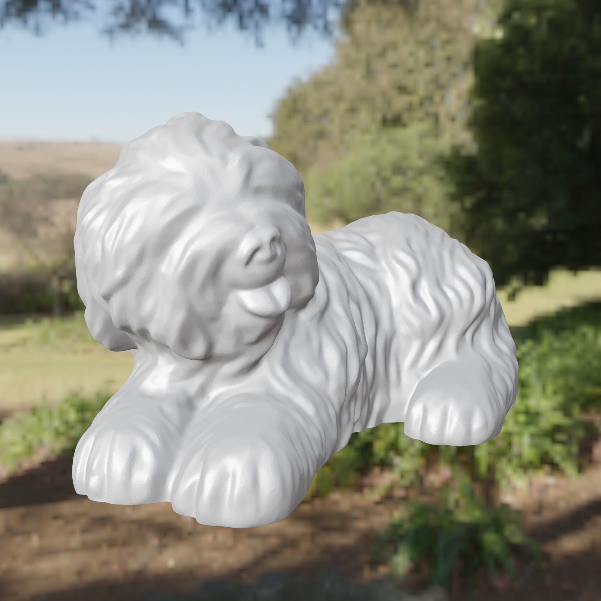 Labrit shaggy dog figurine 3D model 3D printable | CGTrader