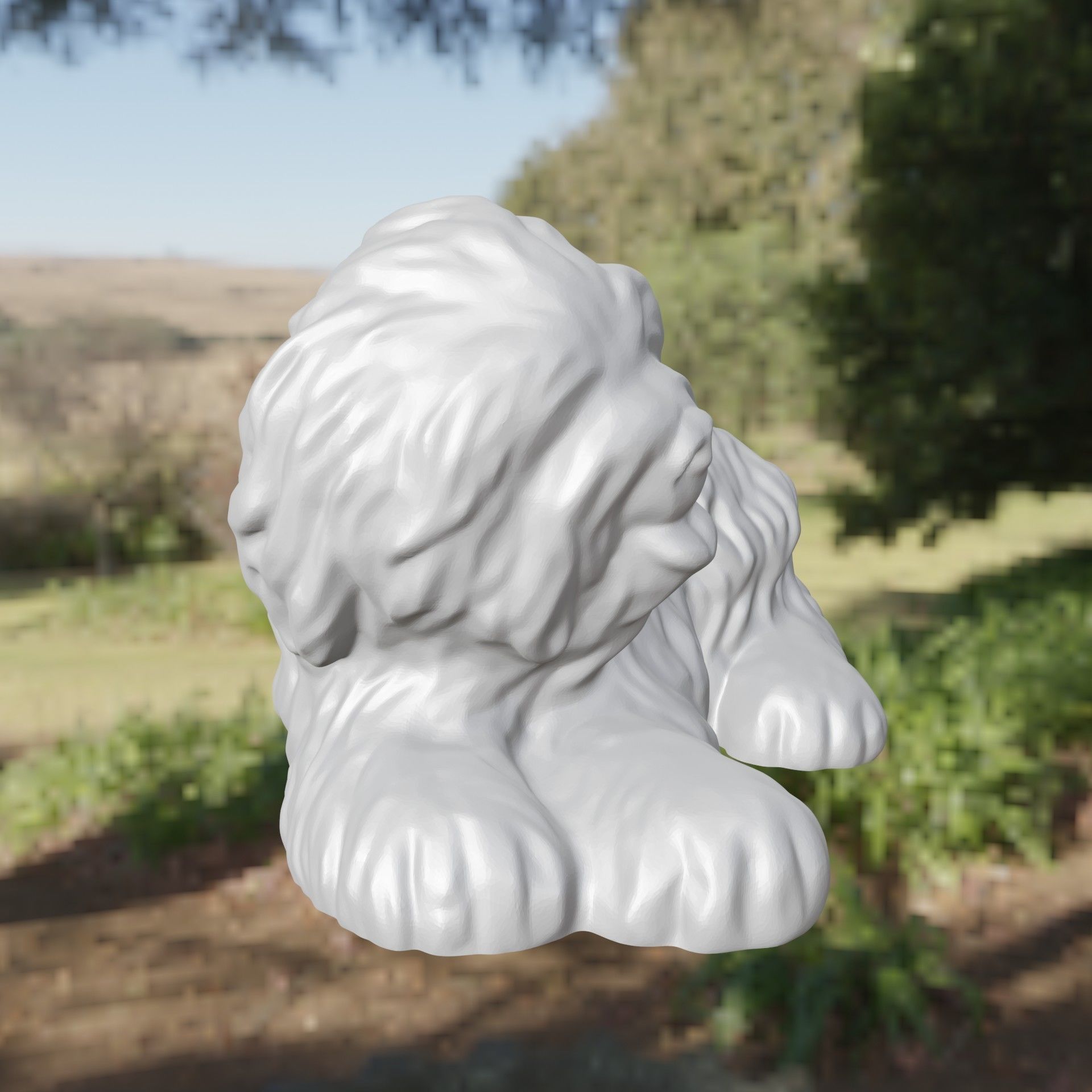 Labrit shaggy dog figurine 3D model 3D printable | CGTrader