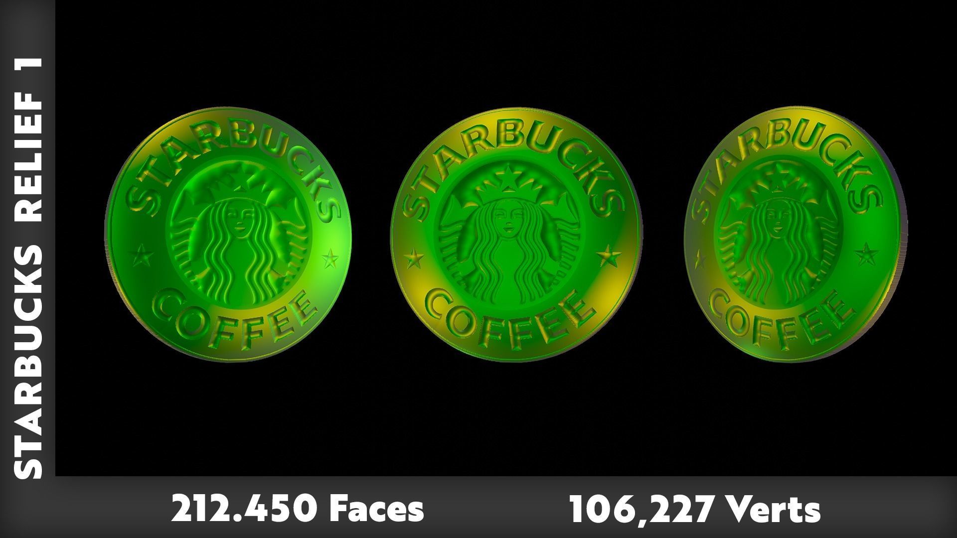 Starbucks Logo Relief 1 3D model 3D printable | CGTrader
