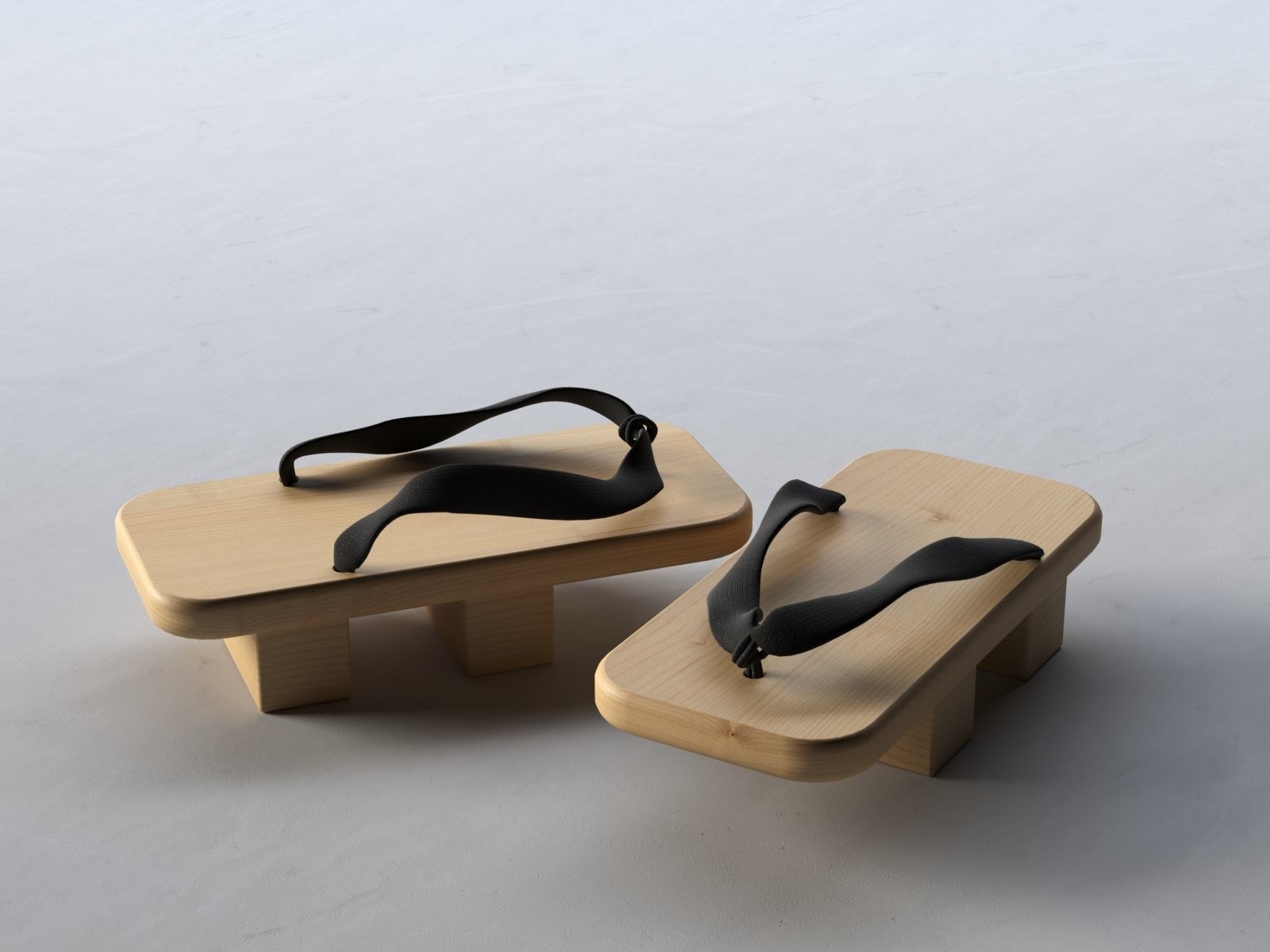 Geta Shoes 3D model | CGTrader
