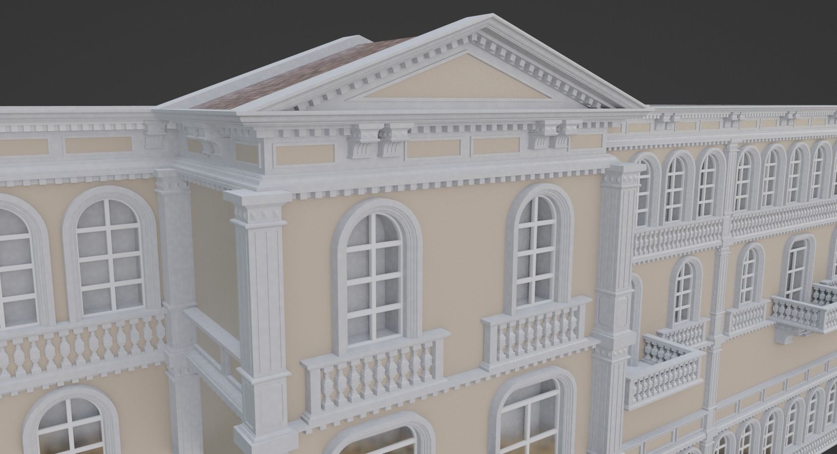 Neoclasical Building Beige 3D model | CGTrader
