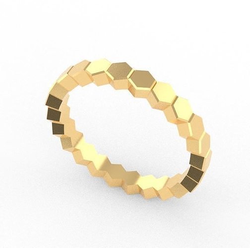 Hexagon Ring 3D model 3D printable | CGTrader
