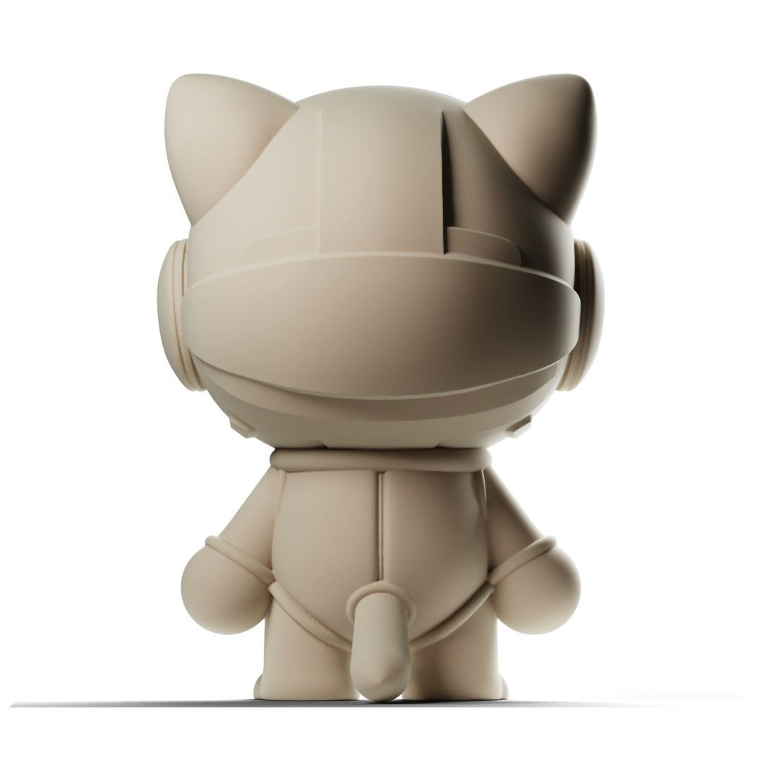 Cute Chibi Cat in Pink Space Suit 3D Print Model 3D model 3D printable ...