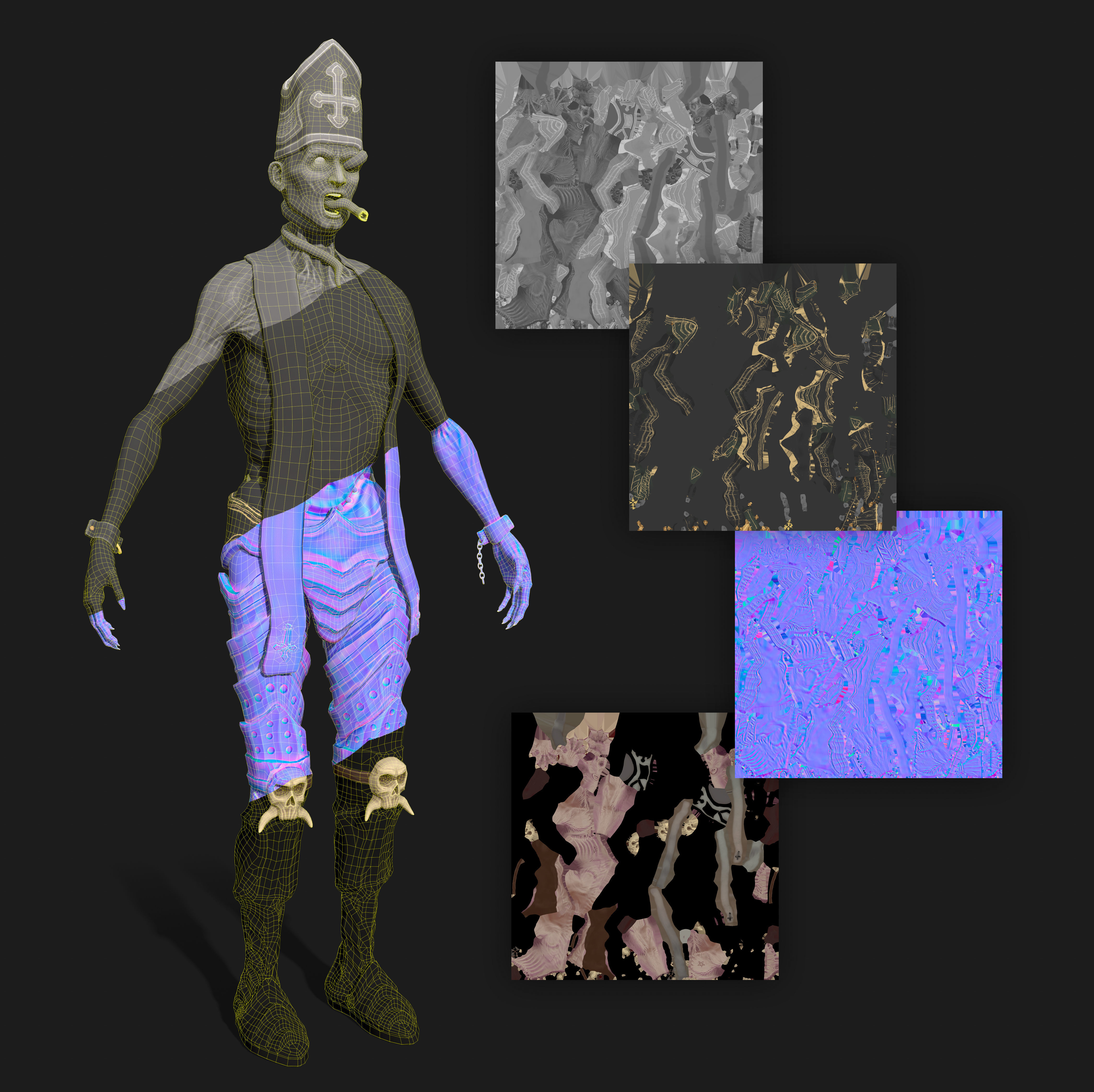 3D model Undead Priest VR / AR / low-poly | CGTrader