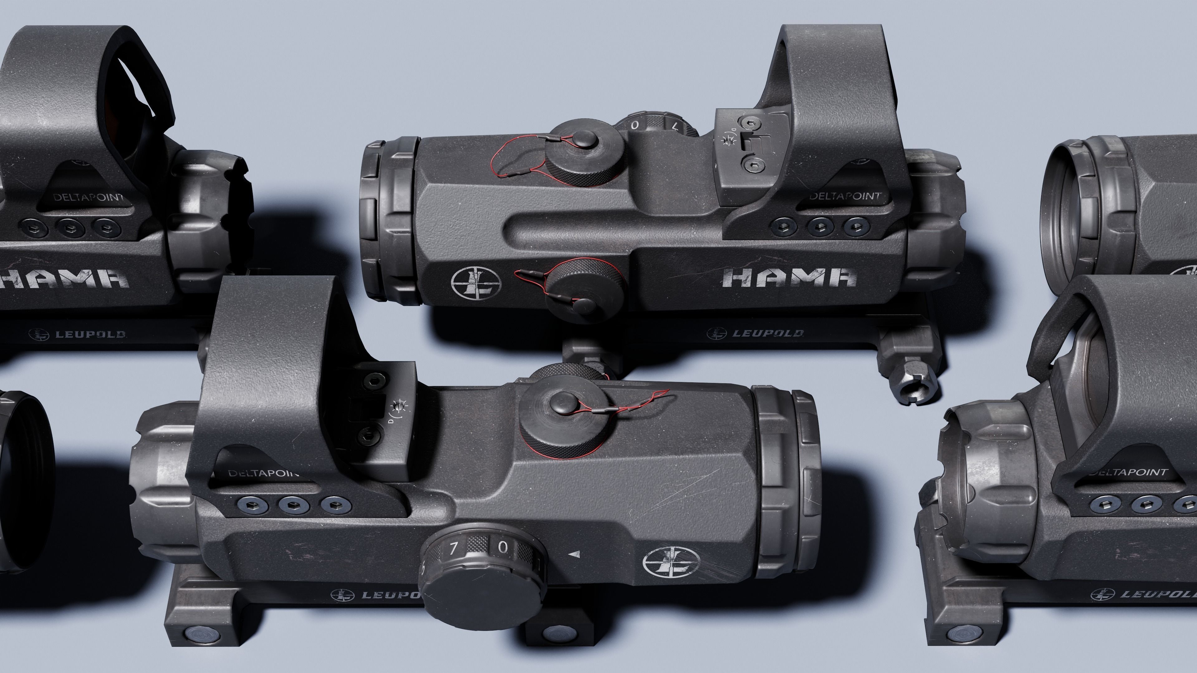 3D model Leupold Mark 4 HAMR Scope and DeltaPoint Red Dot Sight 3D ...