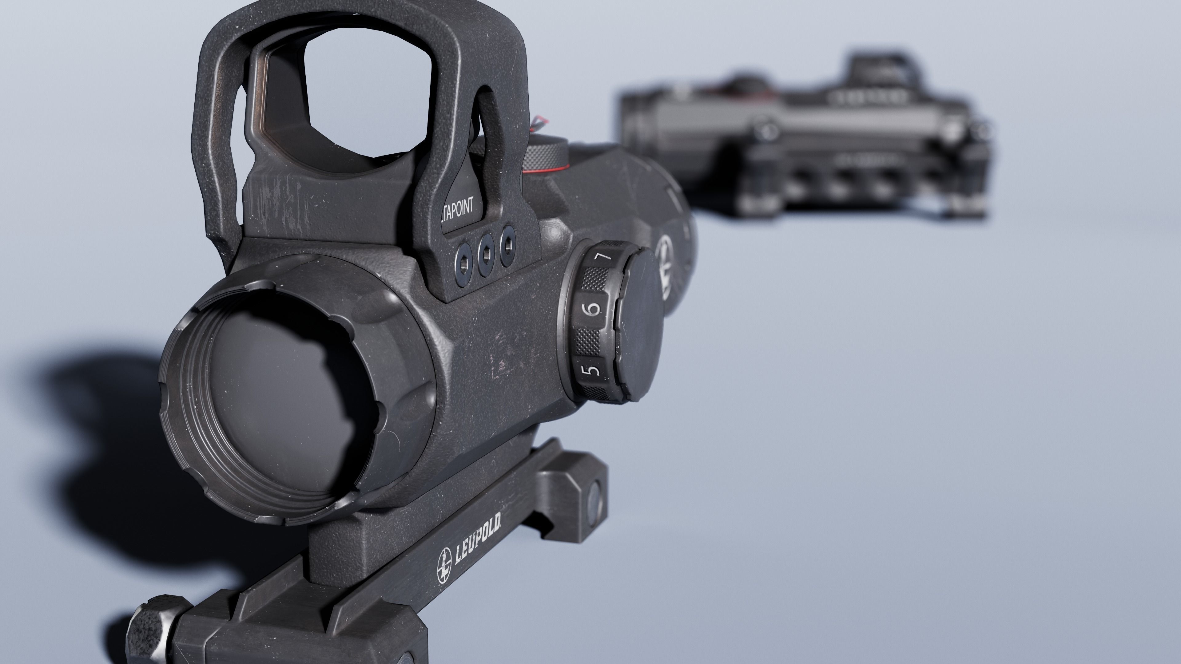 3D model Leupold Mark 4 HAMR Scope and DeltaPoint Red Dot Sight 3D ...
