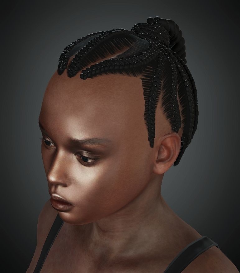 3D model SHUKU The African Queen Braid VR / AR / low-poly | CGTrader