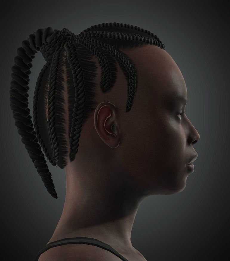 3D model SHUKU The African Queen Braid VR / AR / low-poly | CGTrader
