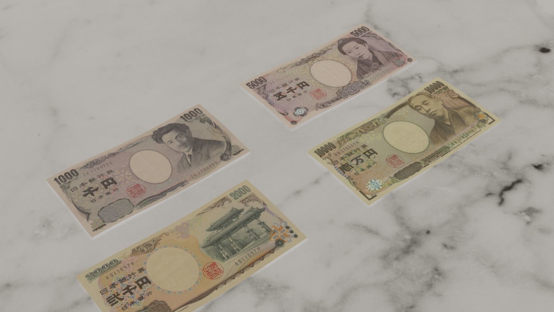Japanese Yen Banknotes 3D model | CGTrader