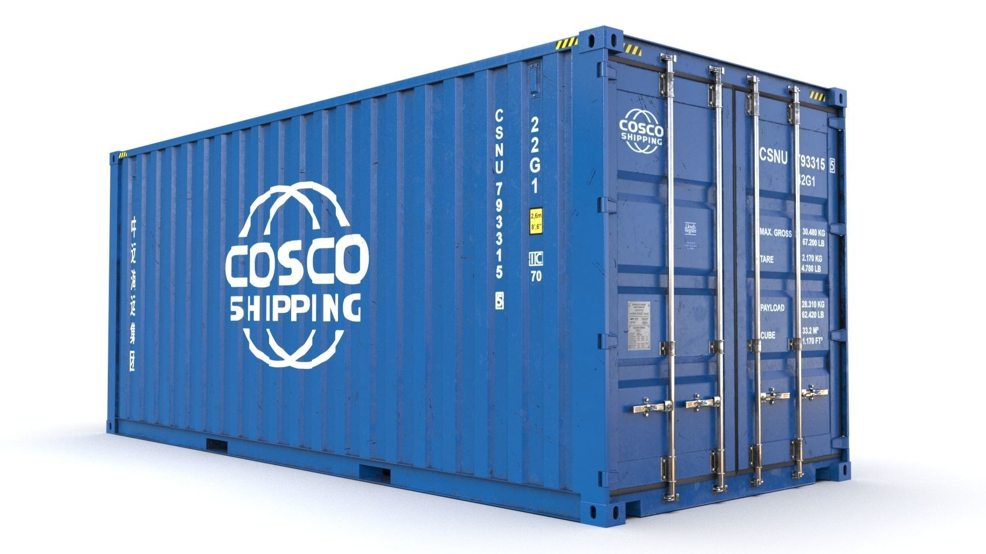 20 feet COSCO standard shipping container 3D model | CGTrader