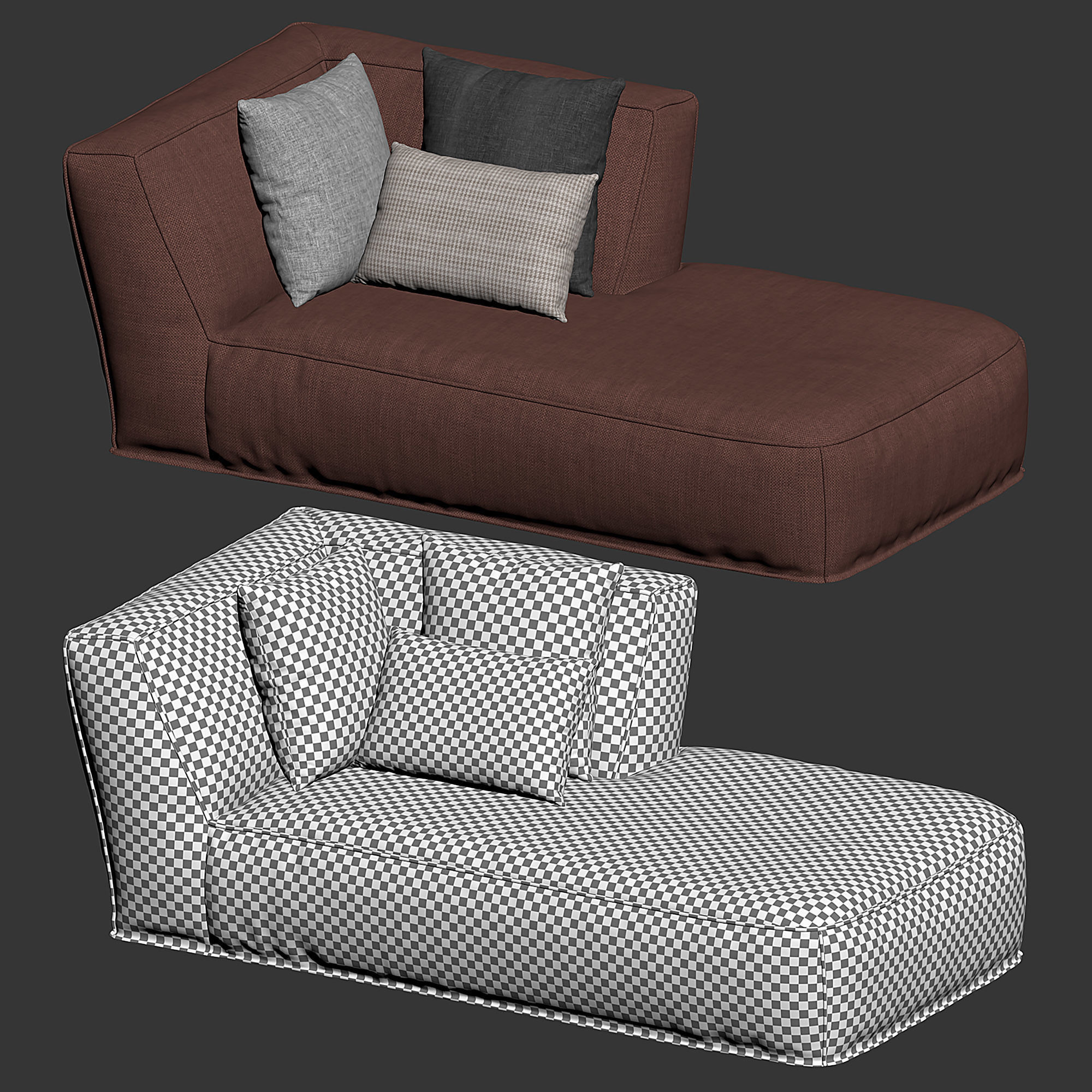 SOFT Chaise Lounge Module 3D model | CGTrader