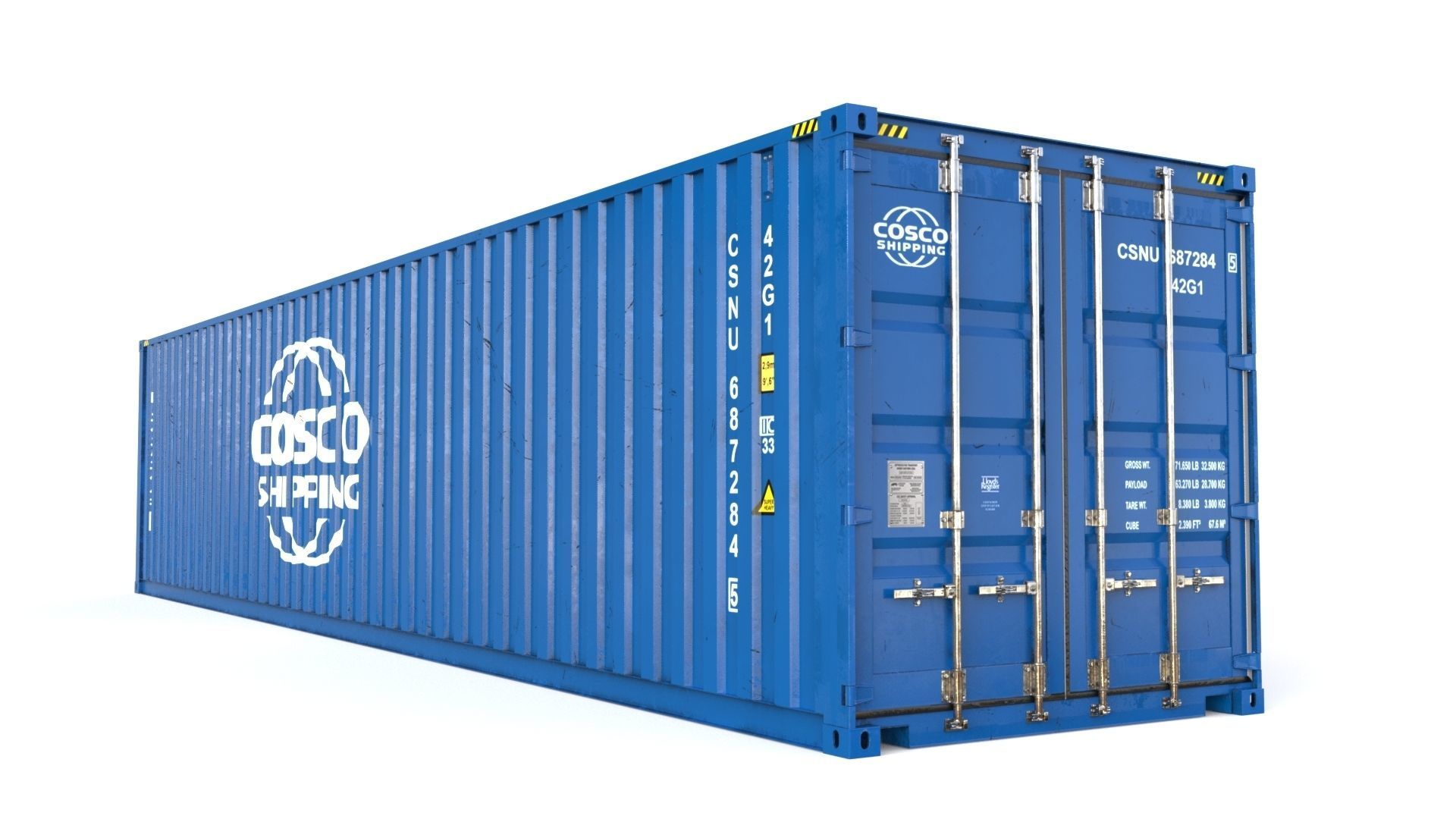 40 feet COSCO standard shipping container 3D model | CGTrader