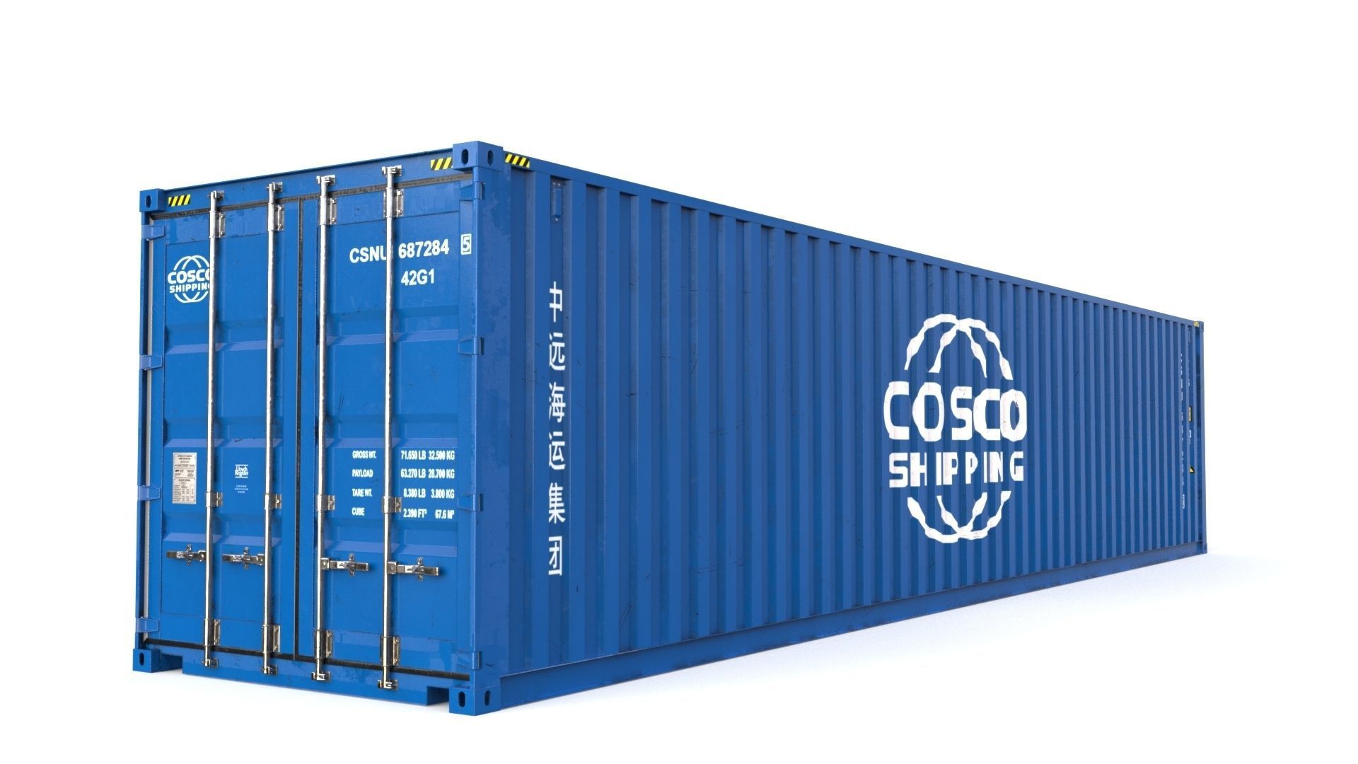 40 feet COSCO standard shipping container 3D model | CGTrader