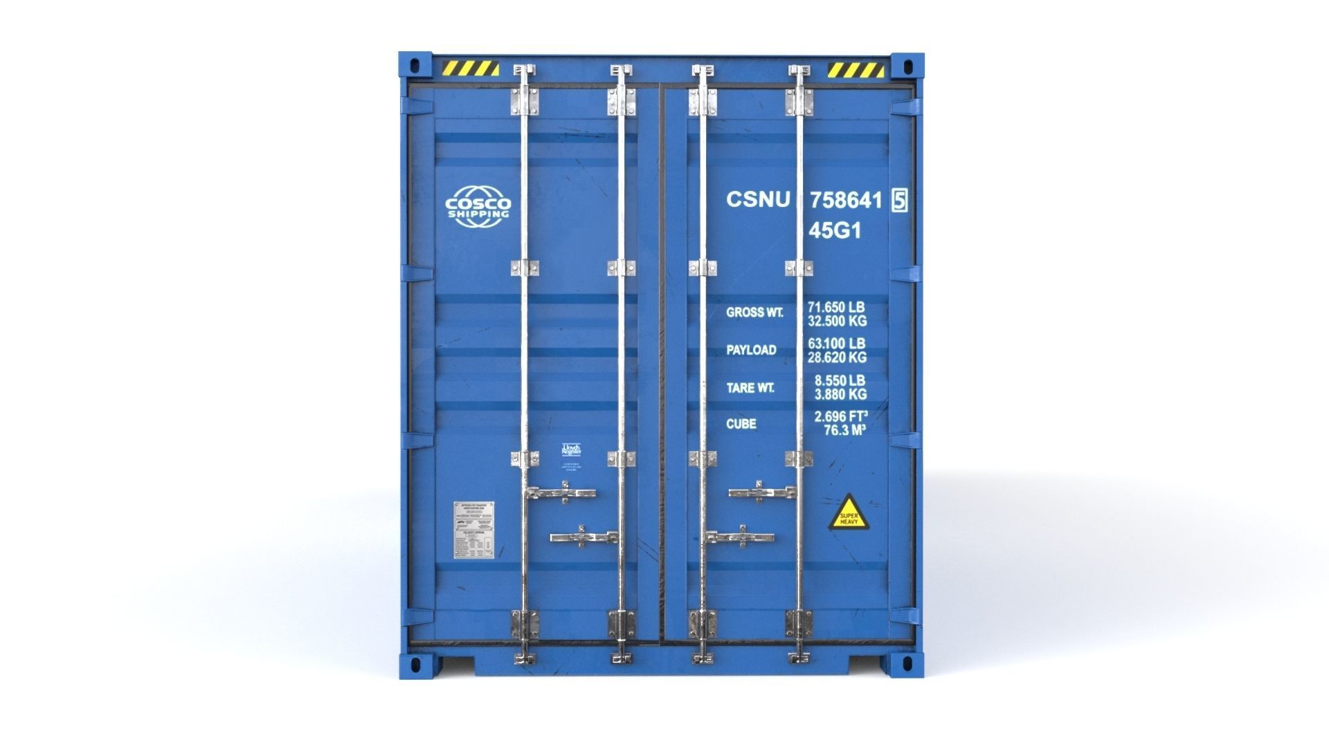 40 feet High Cube COSCO shipping container 3D model | CGTrader