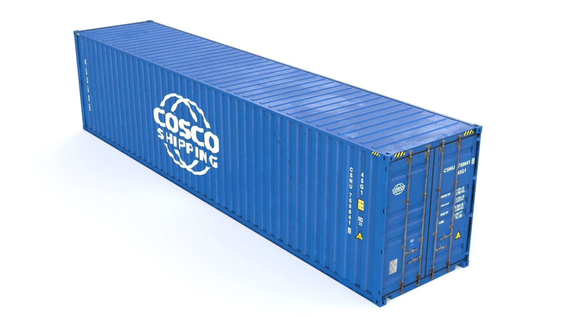40 feet High Cube COSCO shipping container 3D model | CGTrader