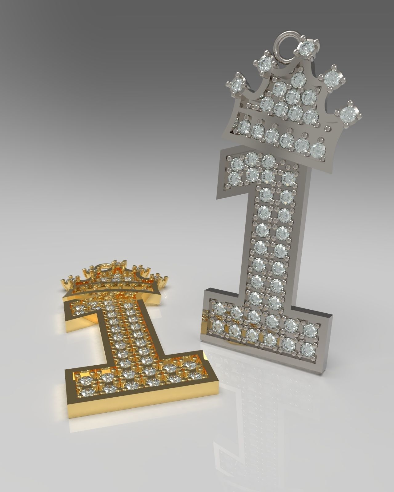 Number 1 printable 3D pendant 3D model 3D printable | CGTrader