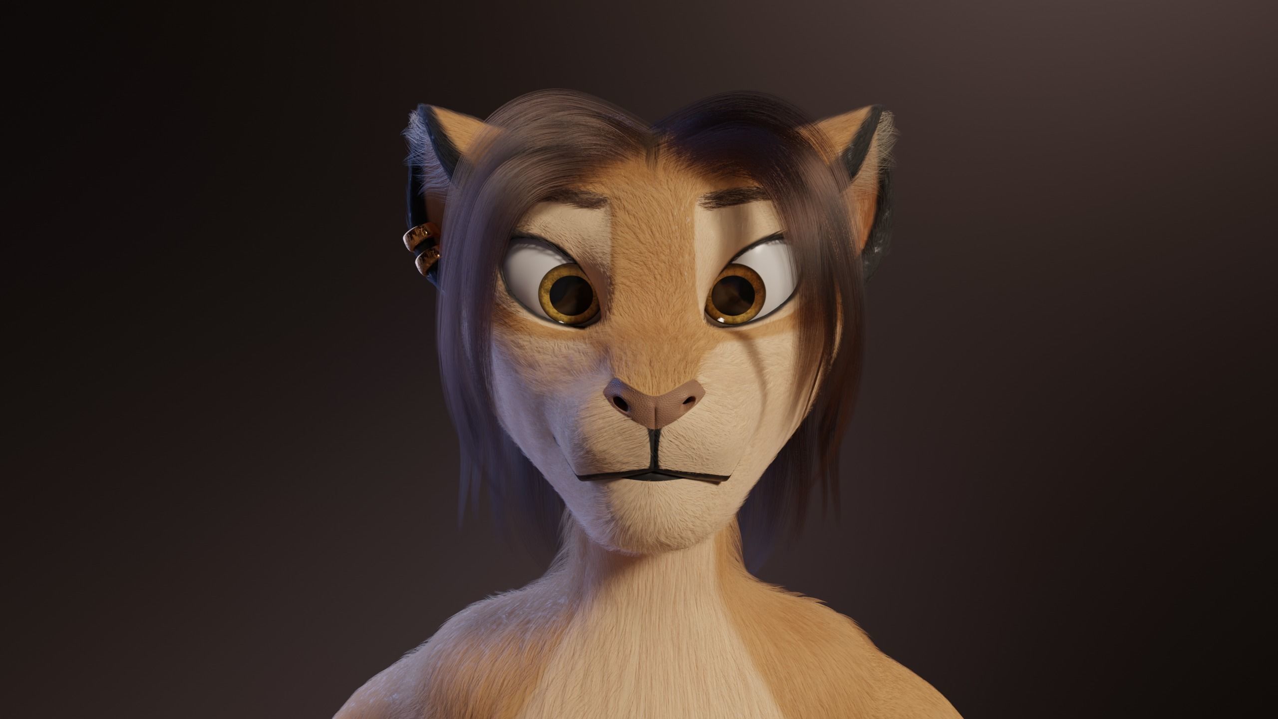 Nicole Anthro lioness 3D model rigged | CGTrader