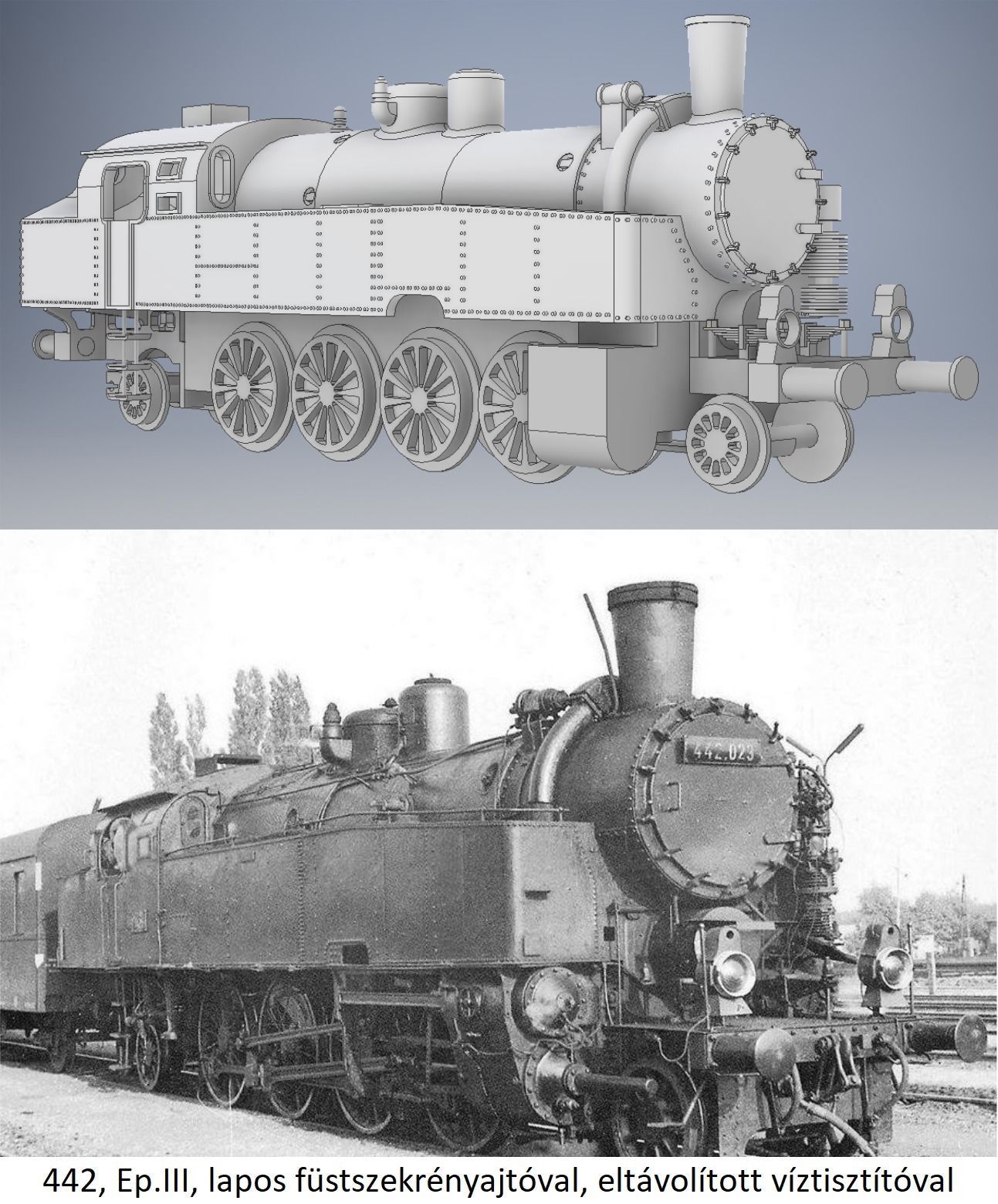 MAV 442 class steam locomotive - TT scale 3D model 3D printable | CGTrader